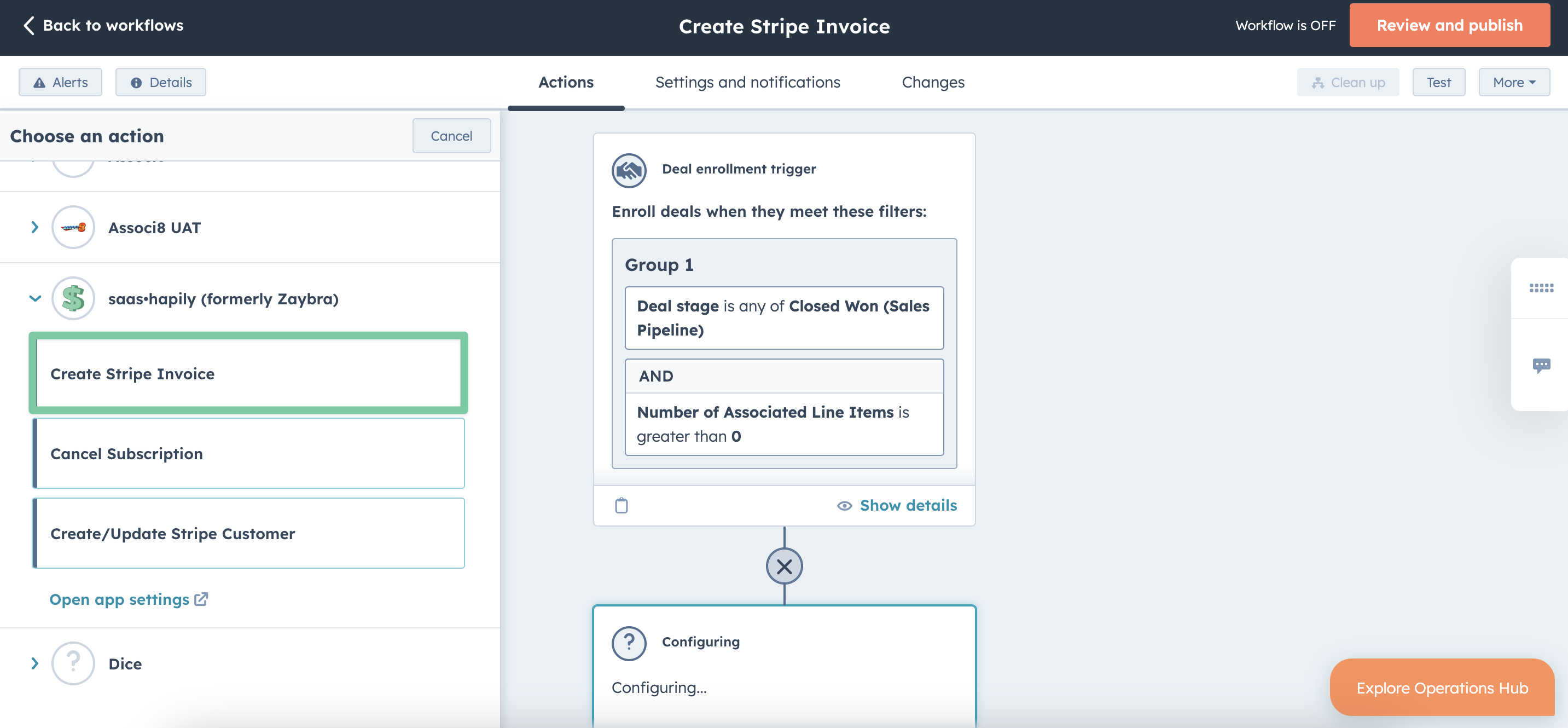 How to Use saas·hapily’s “Create Stripe Invoice” Workflow Action
